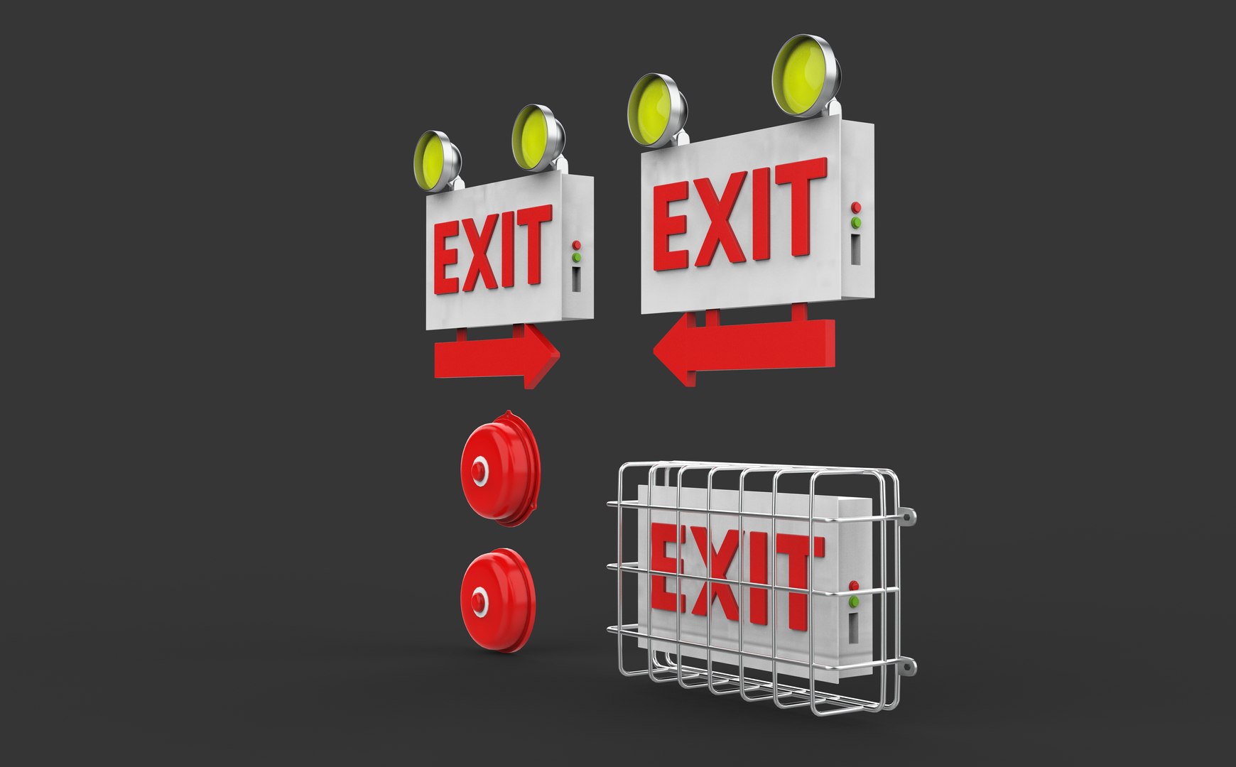 Exit Sign 3D Model - TurboSquid 2419190