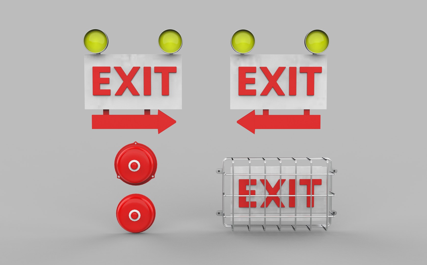 Exit Sign 3D Model - TurboSquid 2419190