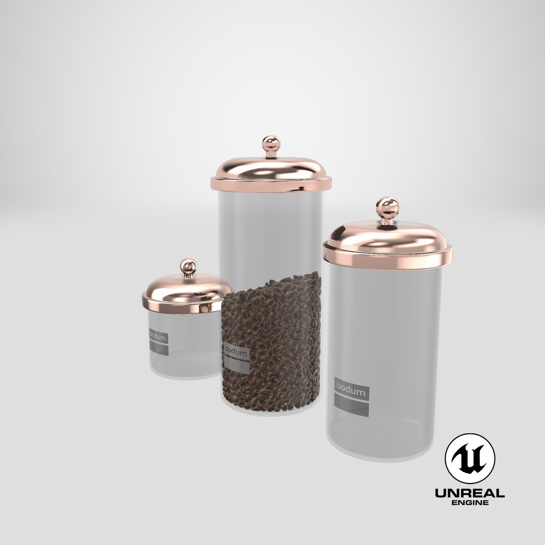 3D realistic bodum storage jars - TurboSquid 1467989