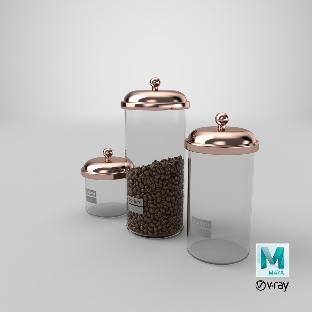 3D realistic bodum storage jars - TurboSquid 1467989