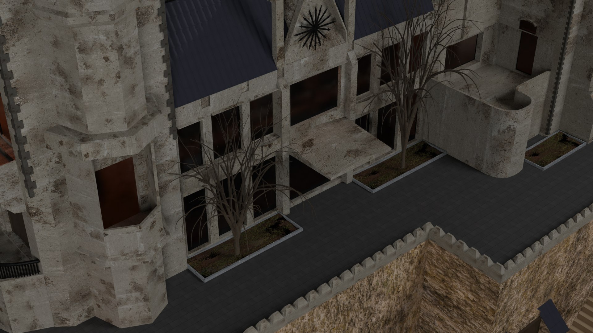 3D Model Castle Trees Terrain - TurboSquid 1696476