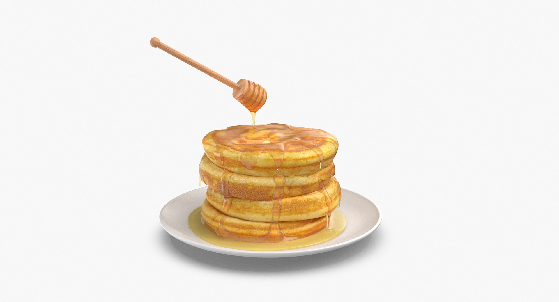3D Pancakes With Honey - TurboSquid 1955564