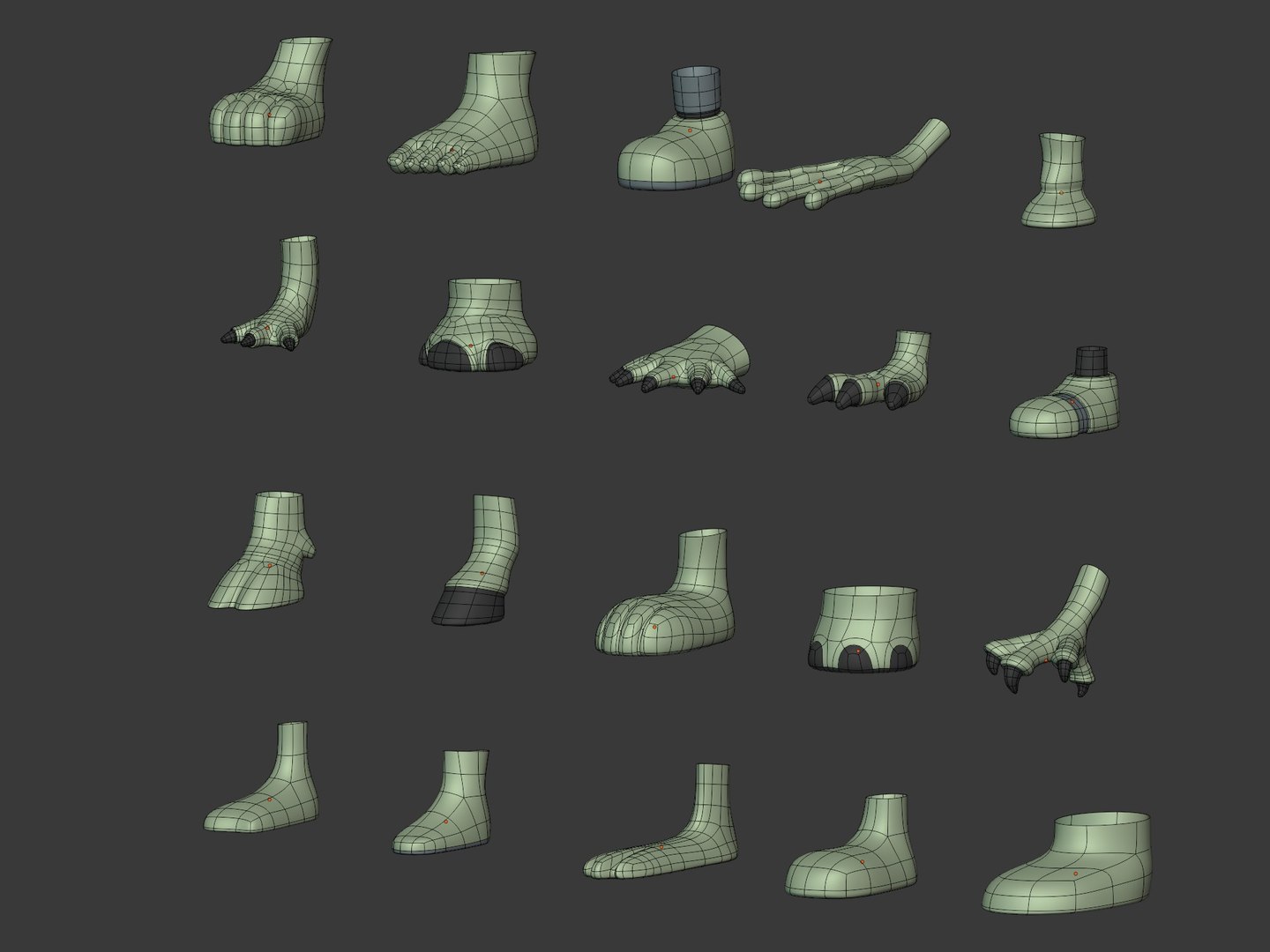 Cartoon Feet Pack Model - TurboSquid 1804578
