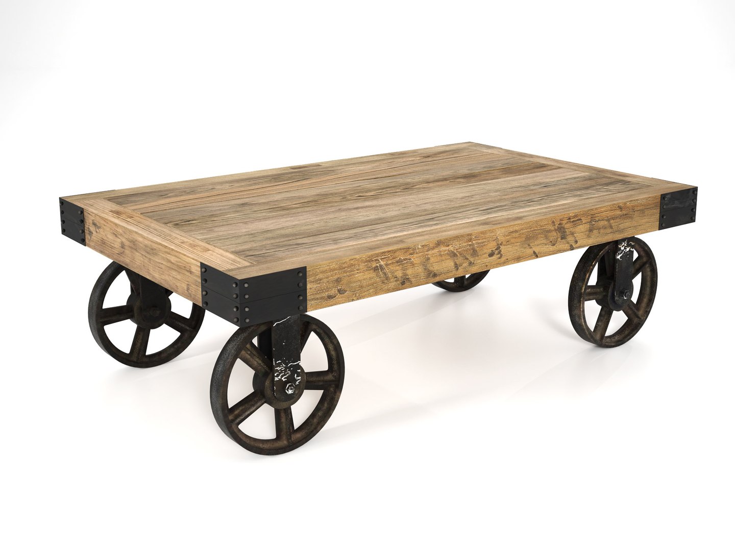 Industrial Cart Coffee Table 3D - TurboSquid 1161146