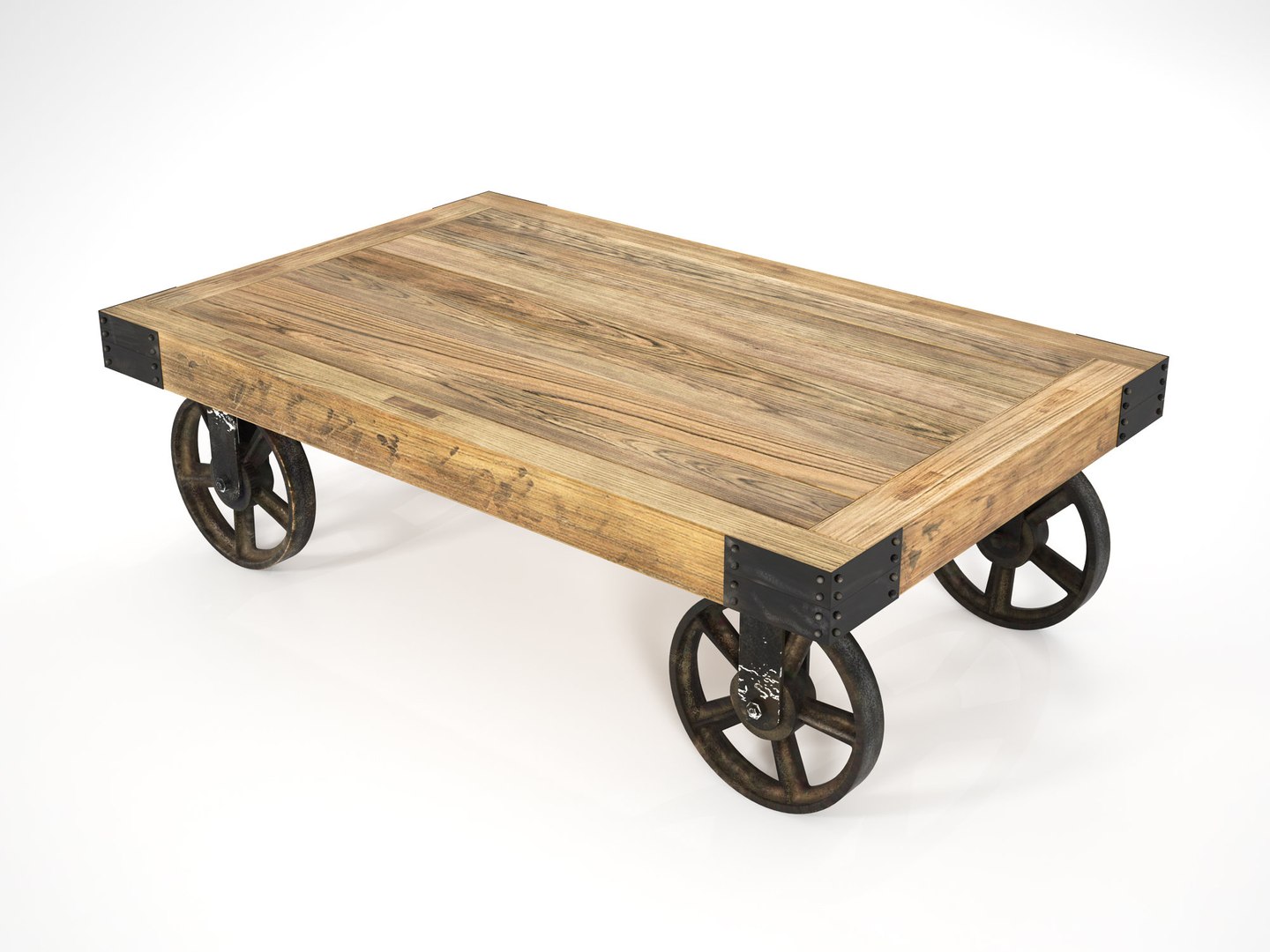 Industrial Cart Coffee Table 3D - TurboSquid 1161146