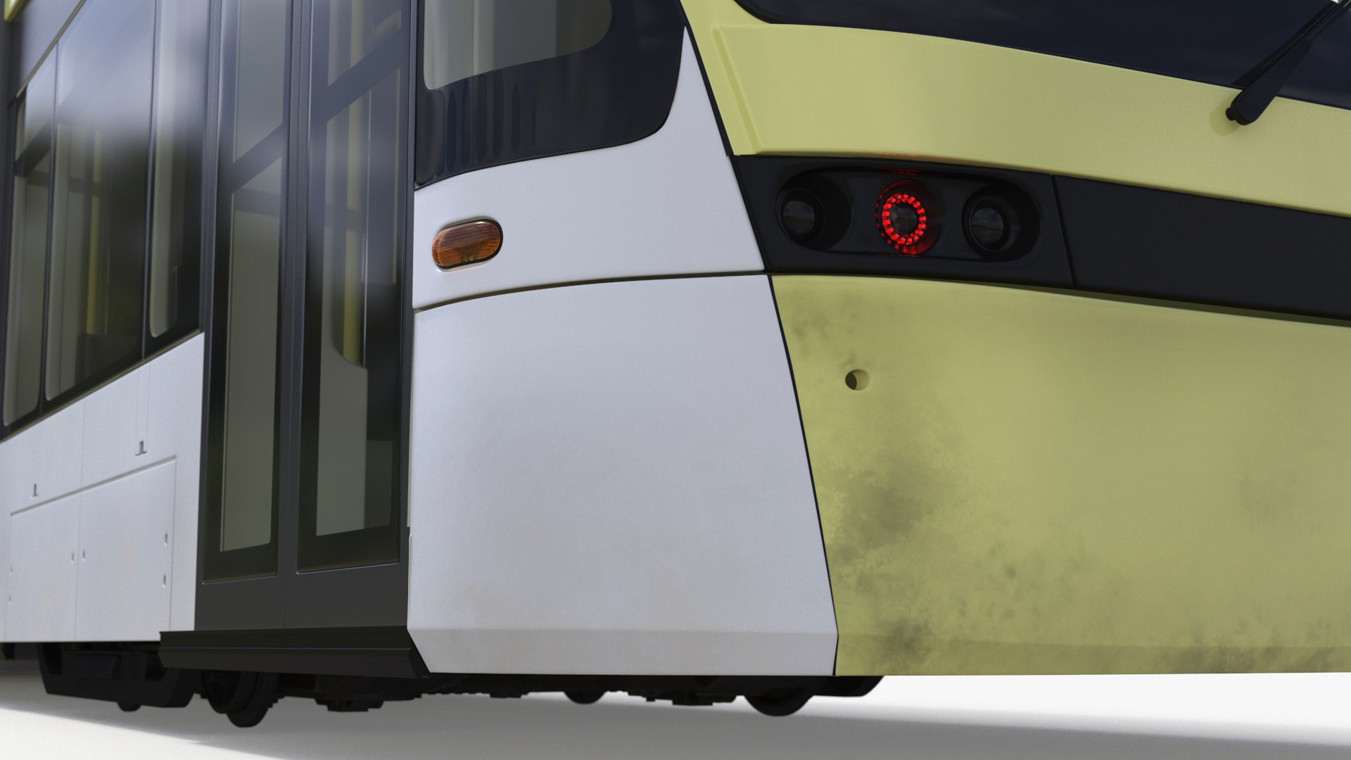 3D City Tram Yellow Simple Interior - TurboSquid 2307900