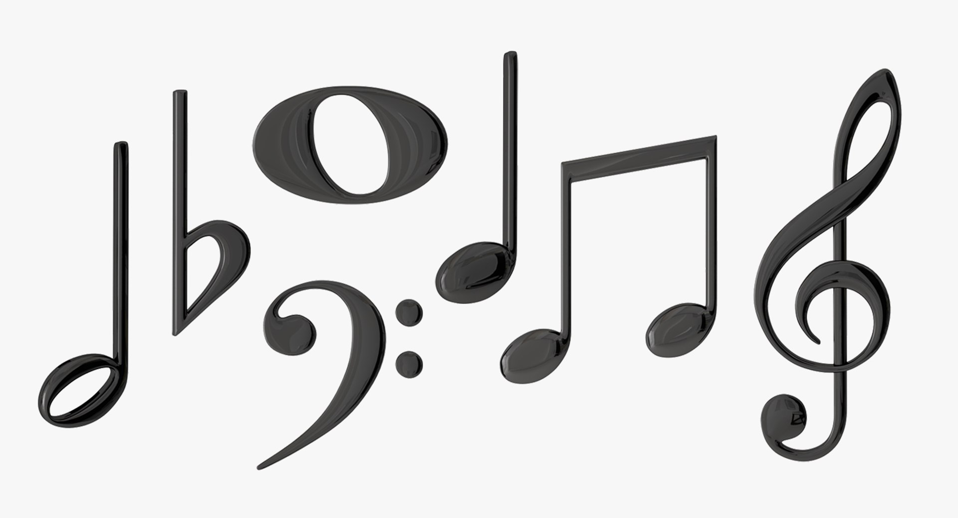 Plastic Music Notes Waves Model - TurboSquid 1430096