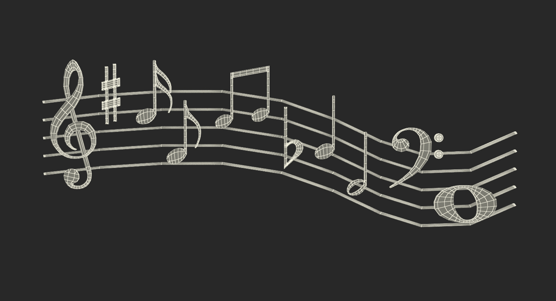 Plastic Music Notes Waves Model - TurboSquid 1430096