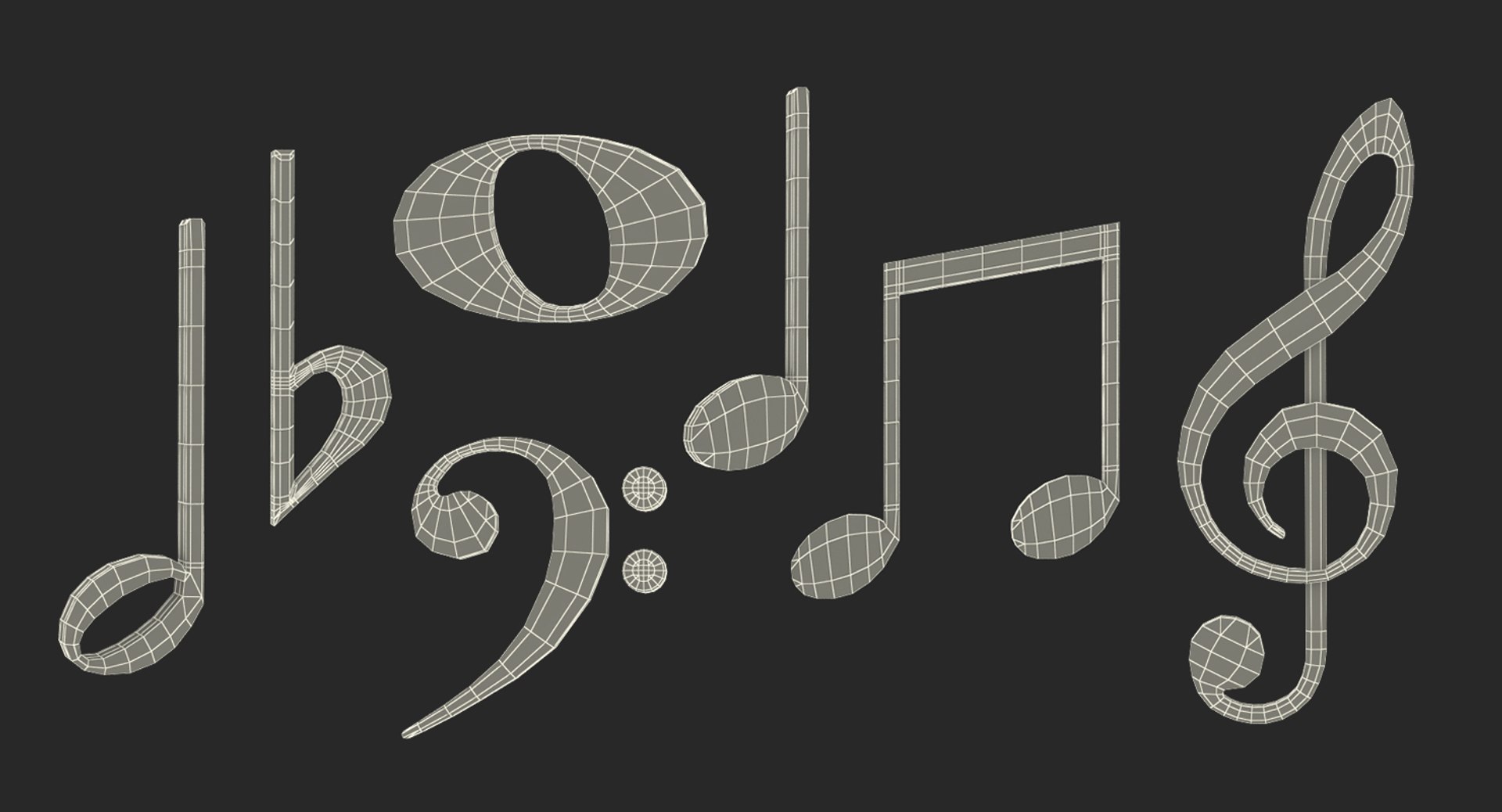 Plastic music notes waves model - TurboSquid 1430096