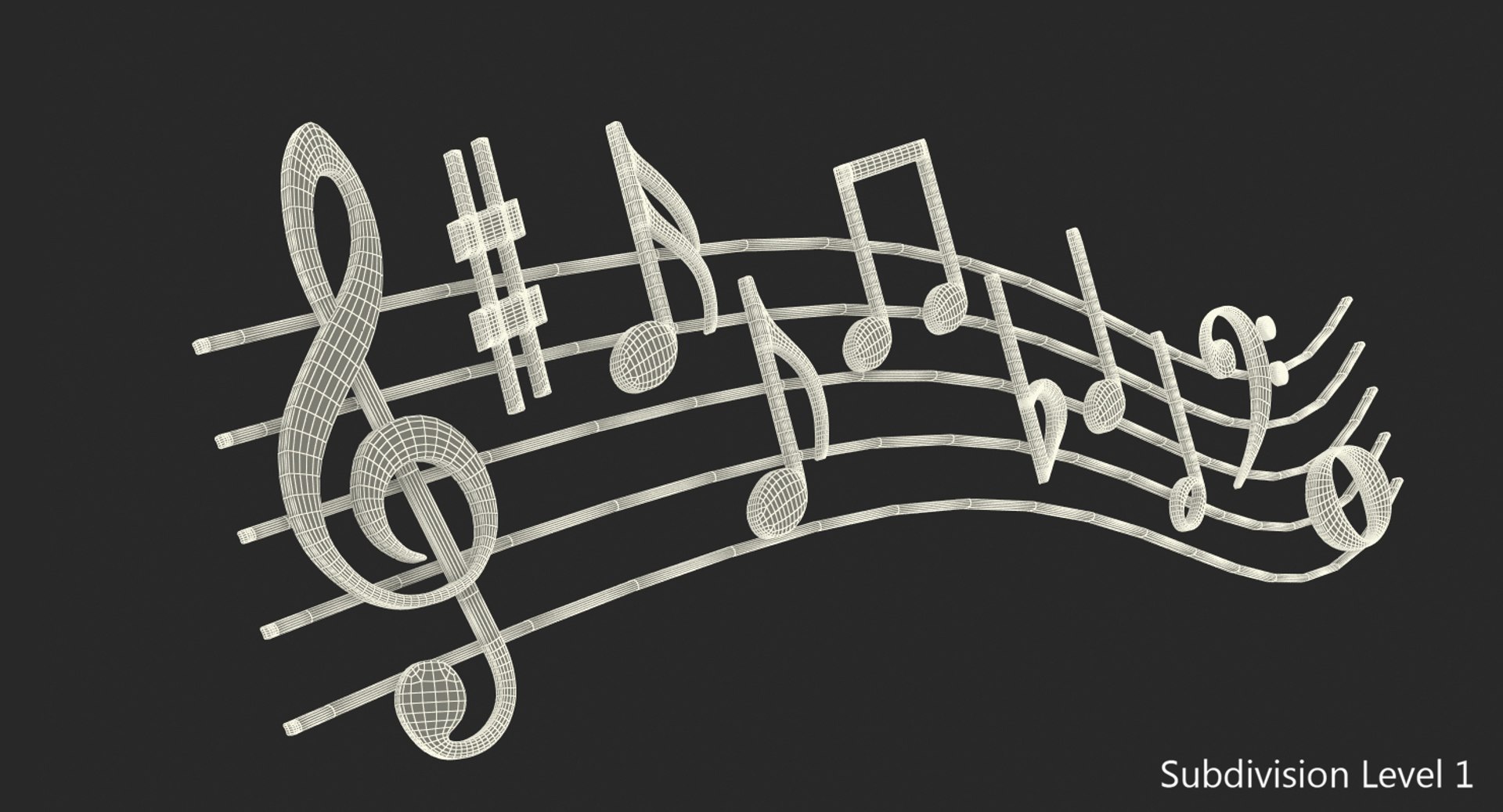 Plastic Music Notes Waves Model - TurboSquid 1430096