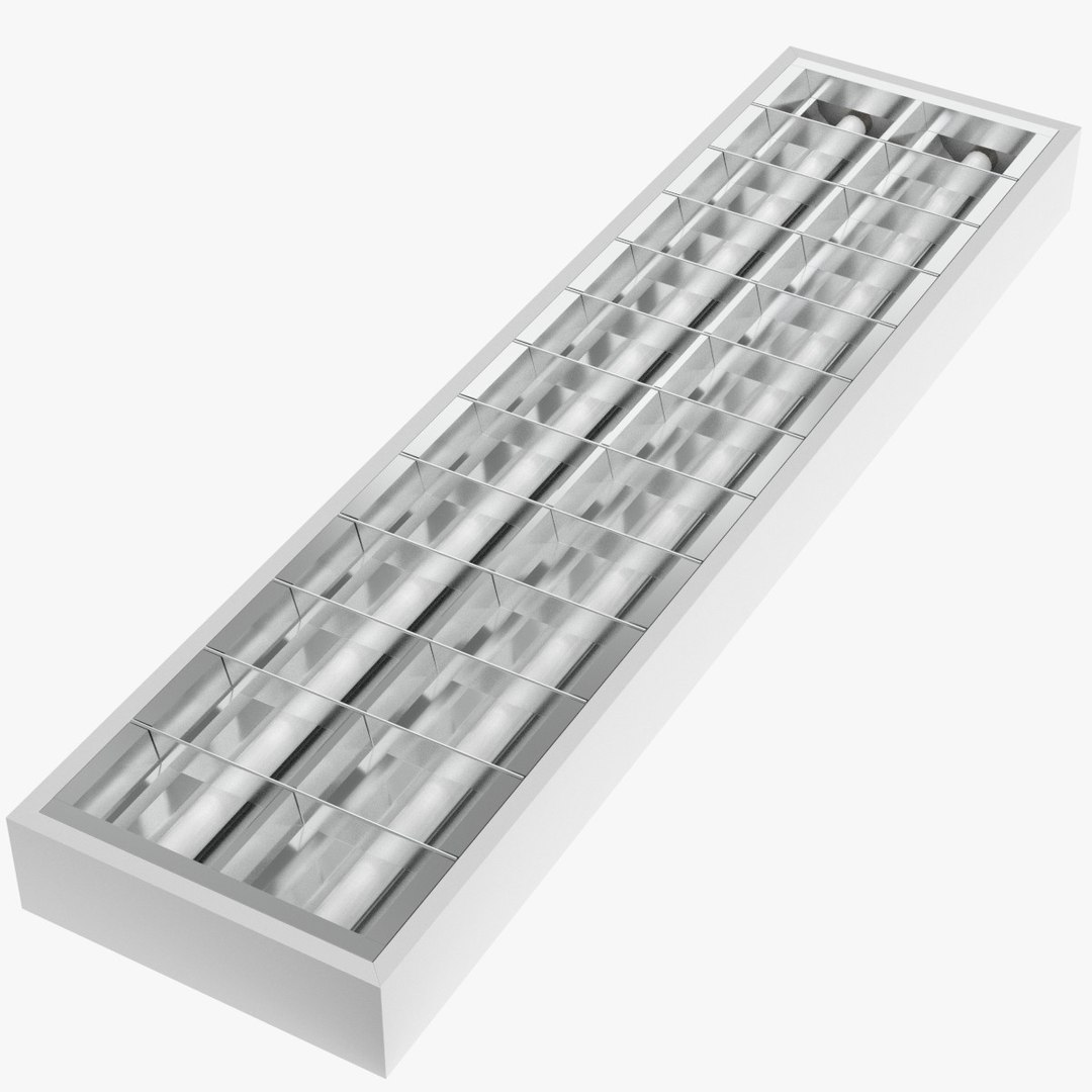 Rectangular Troffer Light Fixture 3D - TurboSquid 2183622