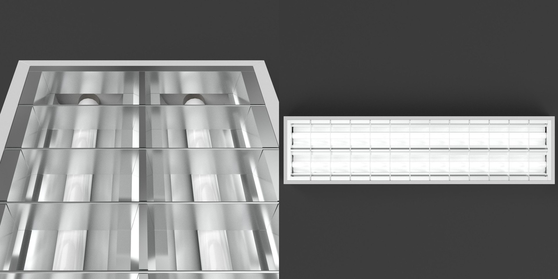 Rectangular Troffer Light Fixture 3D - TurboSquid 2183622