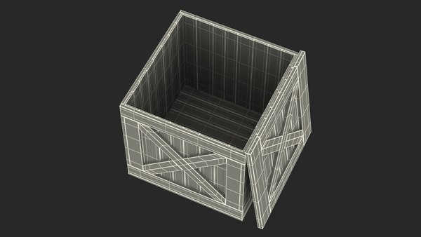 Wooden Shipping Box with Lid 3D model - TurboSquid 1863168