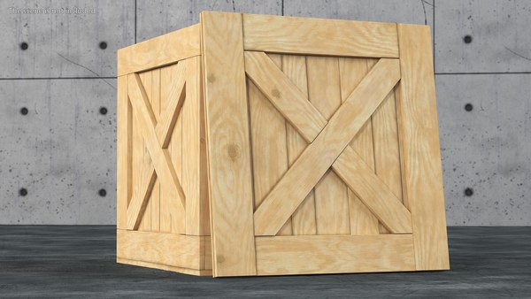 Wooden Shipping Box with Lid 3D model - TurboSquid 1863168