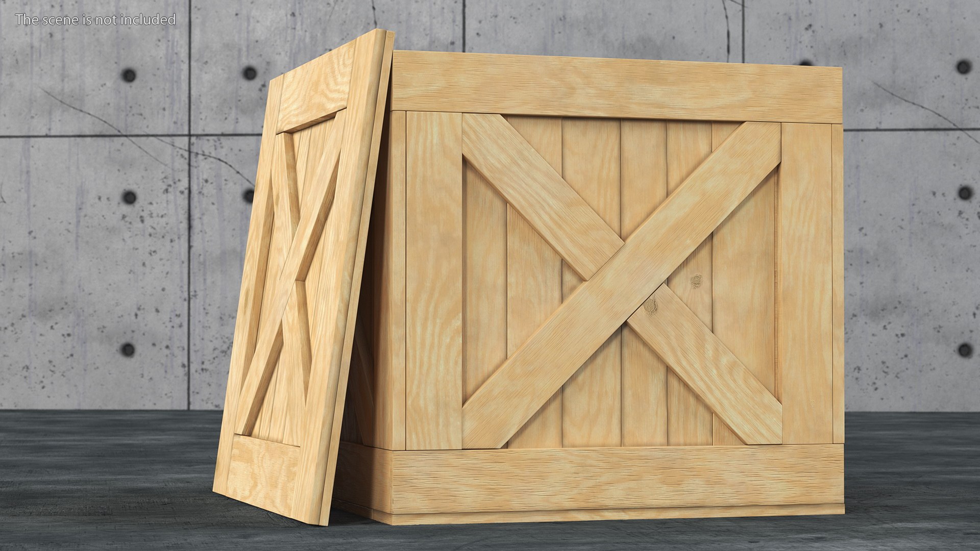 Wooden Shipping Box With Lid 3D Model - TurboSquid 1863168