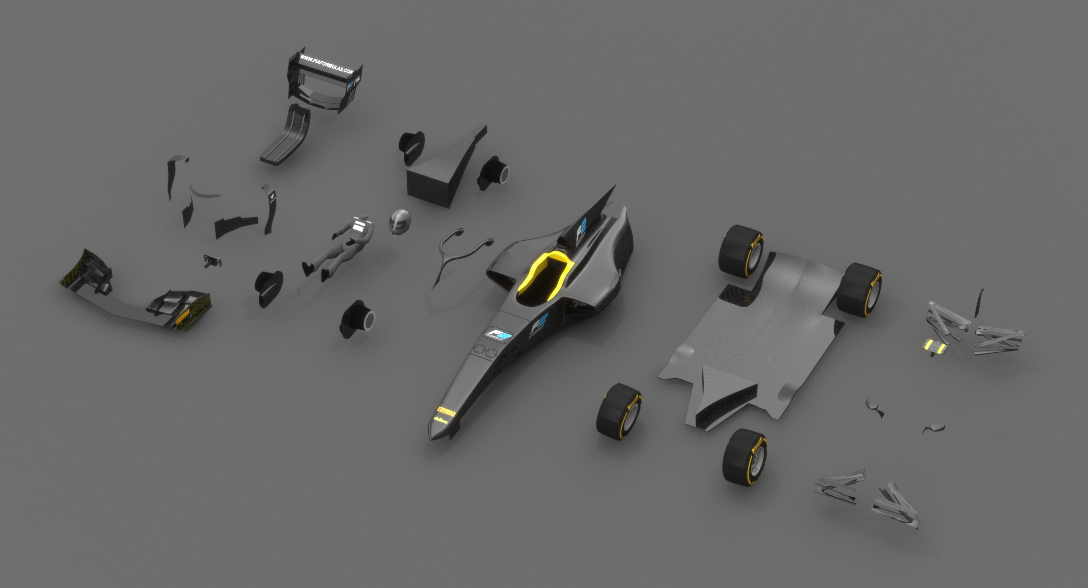 3D formula 2 generic car model - TurboSquid 1205976