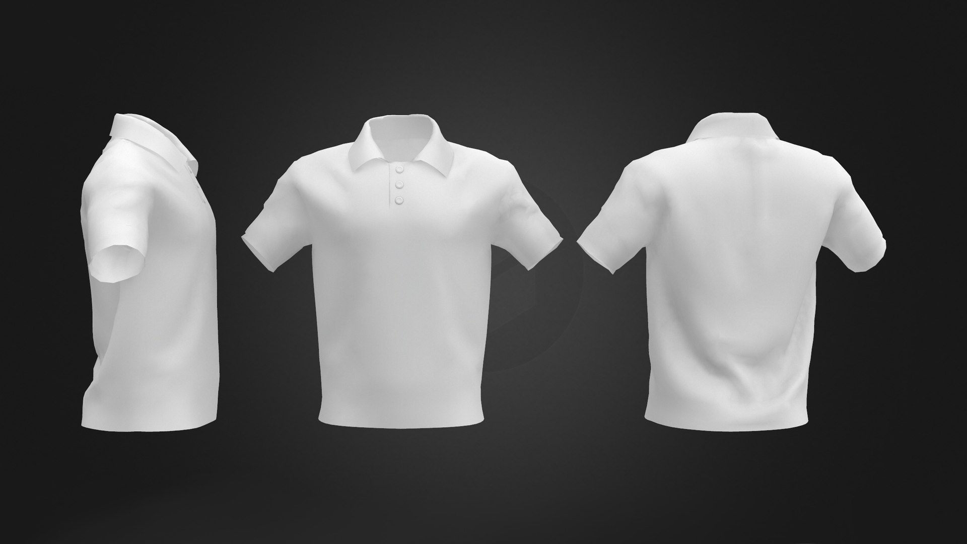 3D Polo Shirt Buttoned Collar - TurboSquid 1803559
