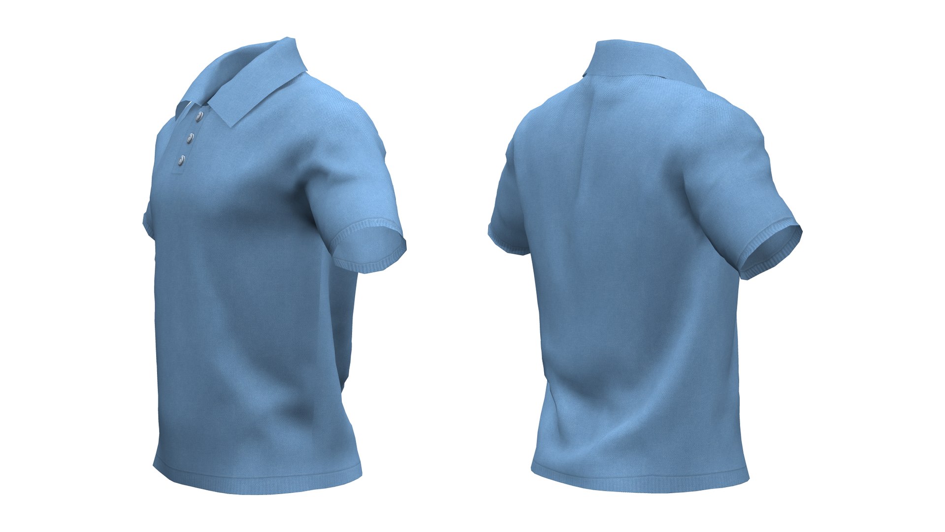 3D Polo Shirt Buttoned Collar - TurboSquid 1803559
