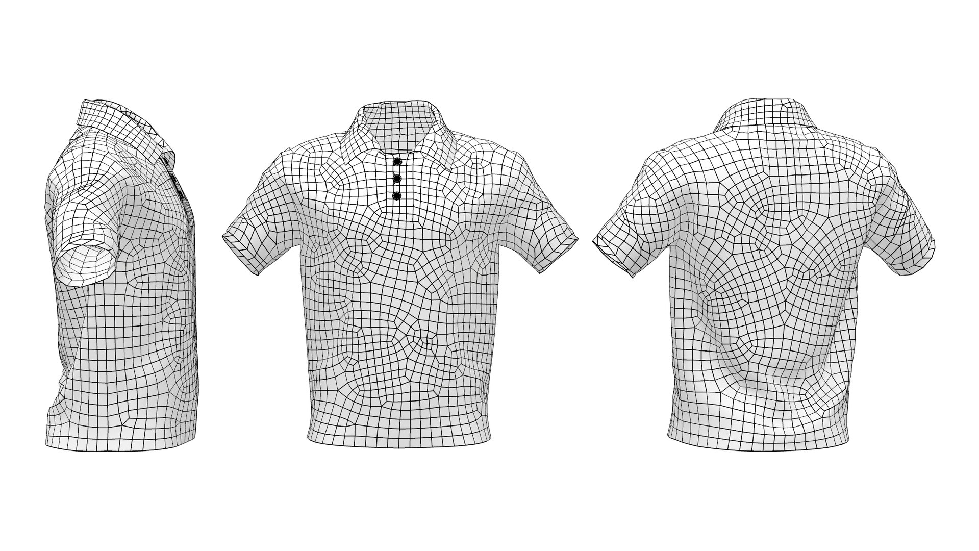 3D Polo Shirt Buttoned Collar - TurboSquid 1803559