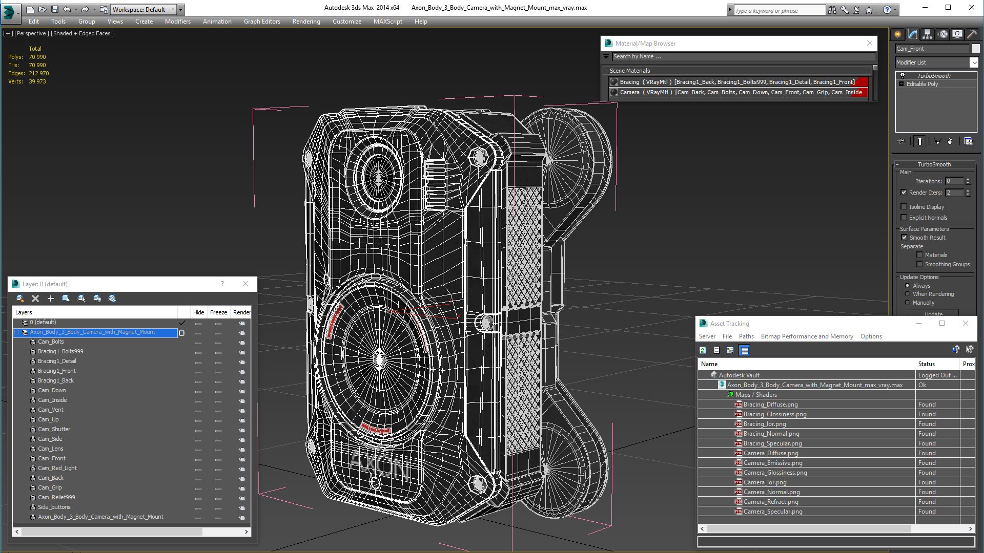 Axon Body 3 Body Camera with Magnet Mount 3D model - TurboSquid 1726449