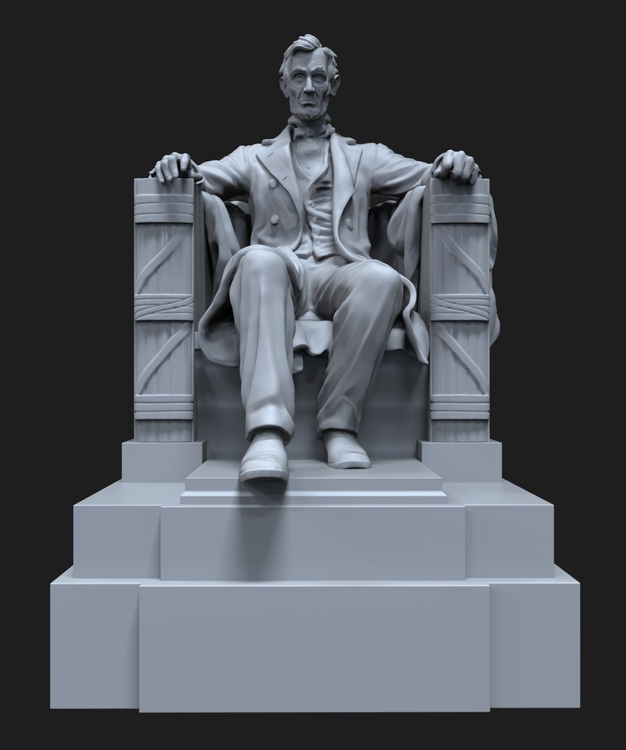 3d Memorial Abraham Statue Model