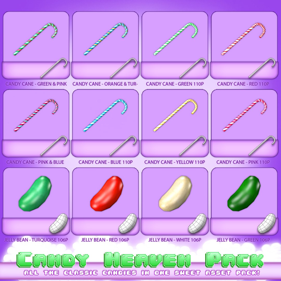 3d model lollipops candy cane