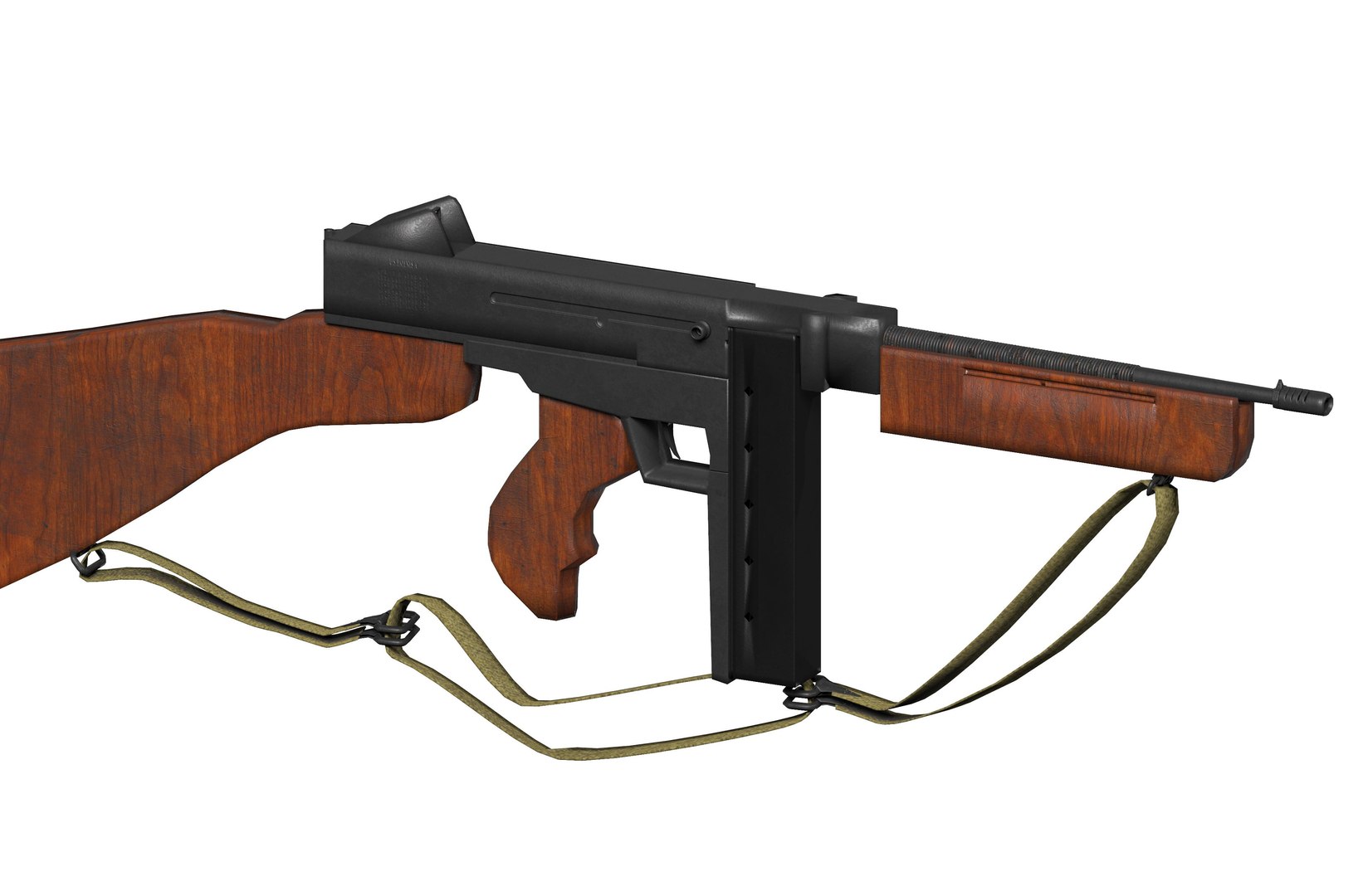 Thompson Sub Machine Gun M1a1 Model 2 3D Model - TurboSquid 2192272