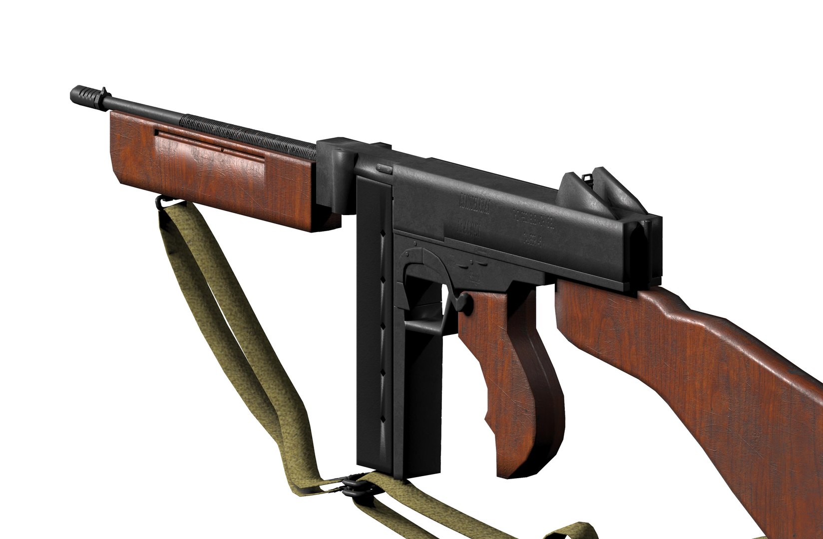 Thompson Sub Machine Gun M1a1 Model 2 3D Model - TurboSquid 2192272