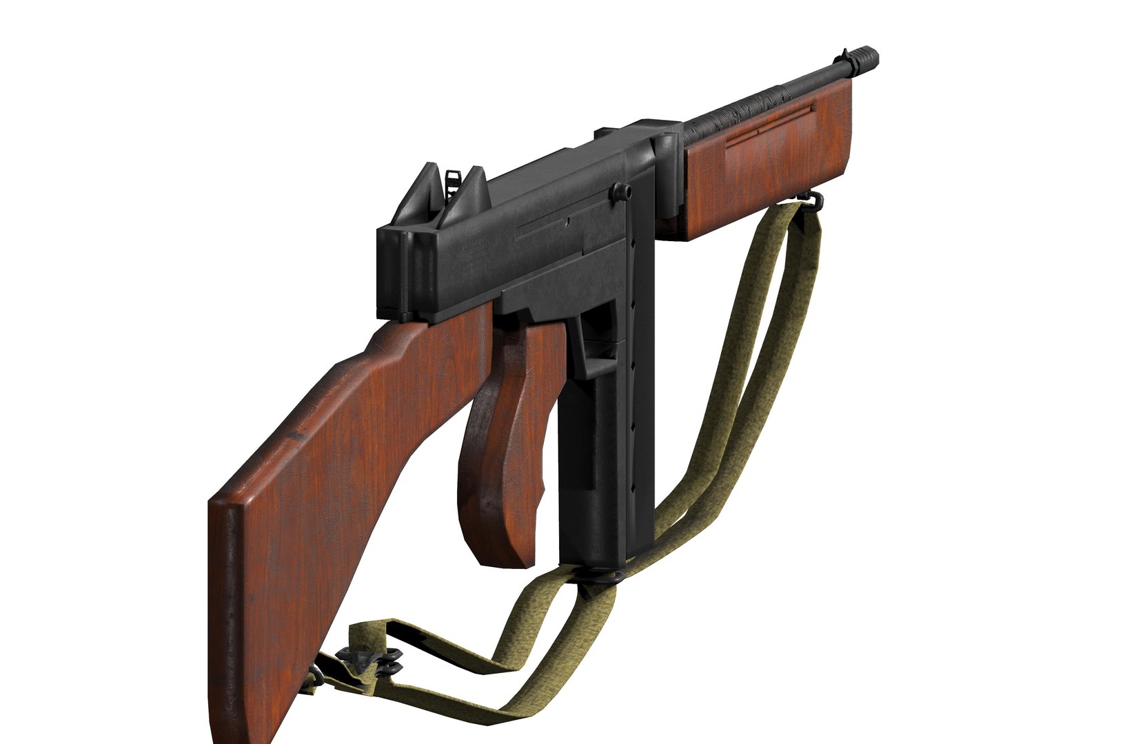 Thompson Sub Machine Gun M1a1 Model 2 3D Model - TurboSquid 2192272