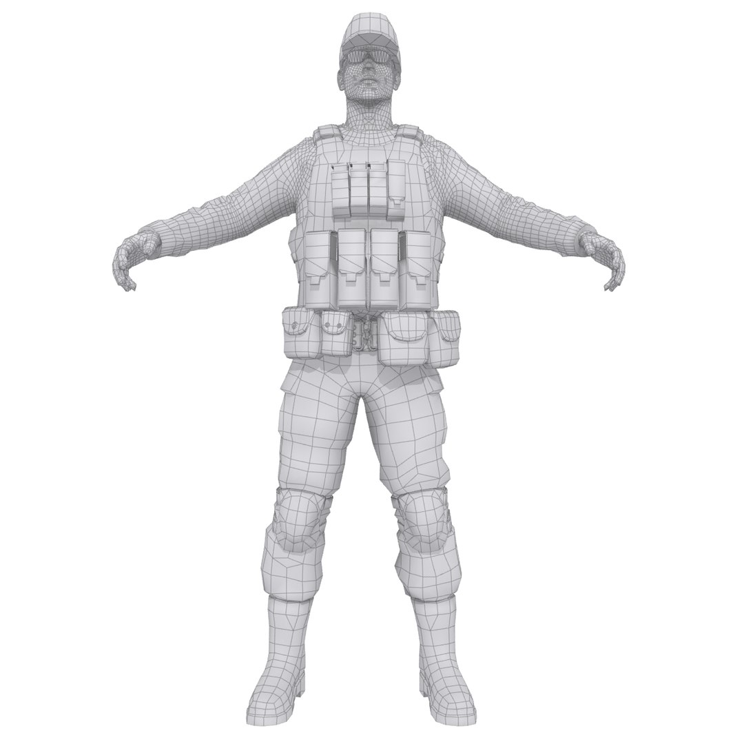 swat soldier 3d model