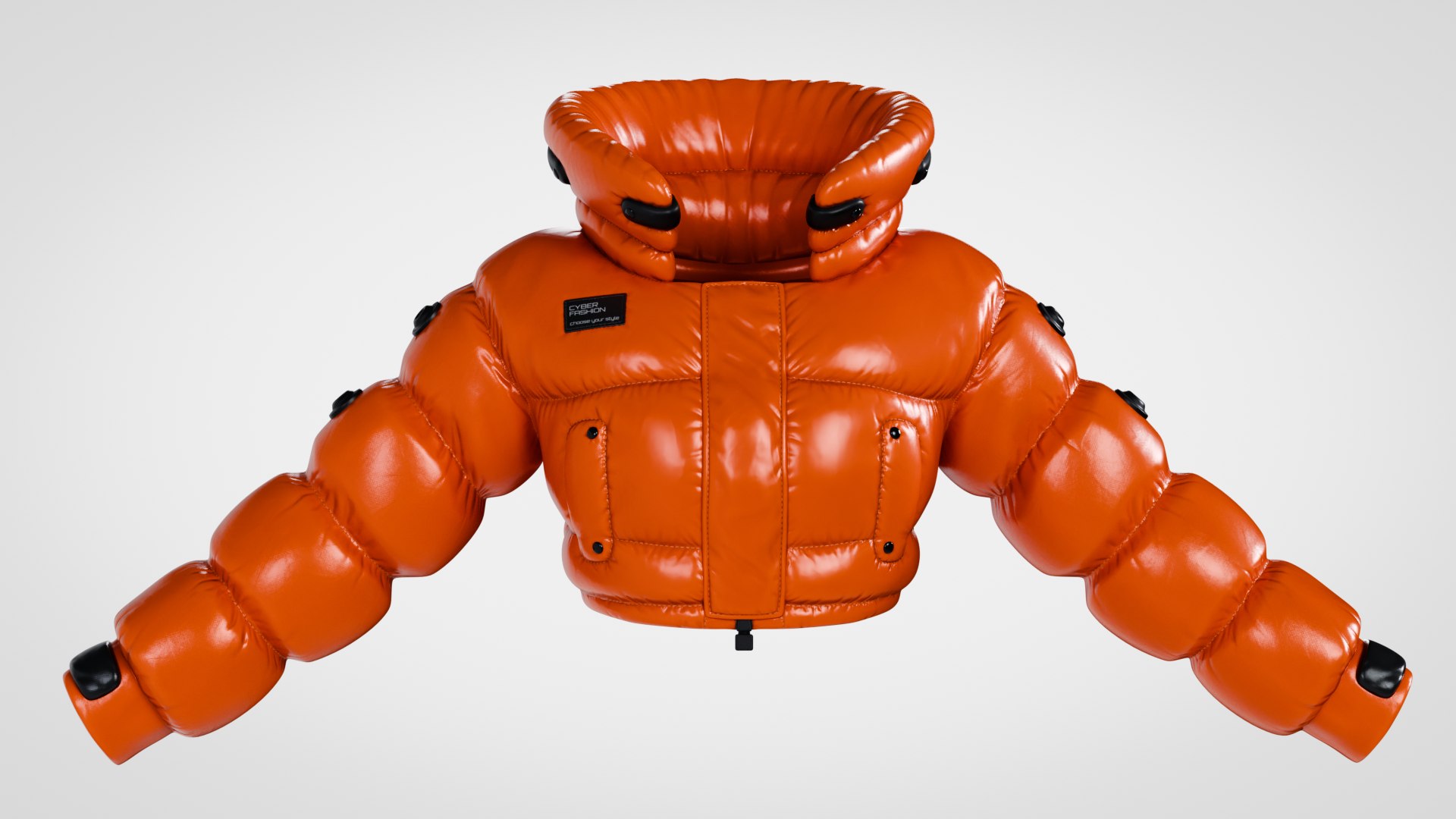 3D Orange Puffer Jacket - TurboSquid 2217314