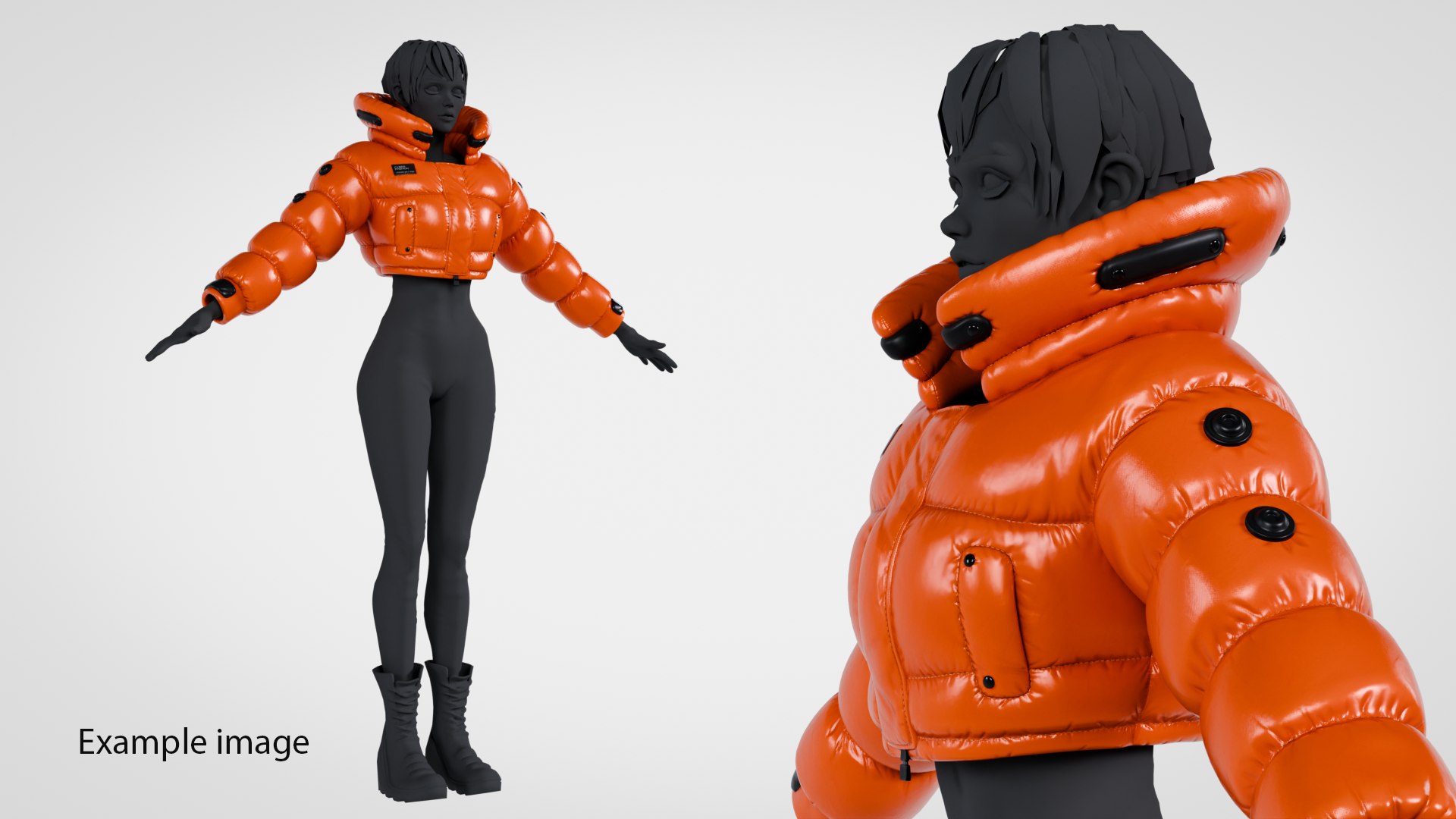 3D Orange Puffer Jacket - TurboSquid 2217314