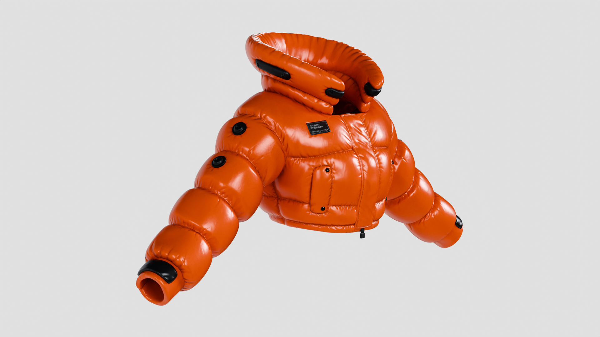 3D Orange Puffer Jacket - TurboSquid 2217314