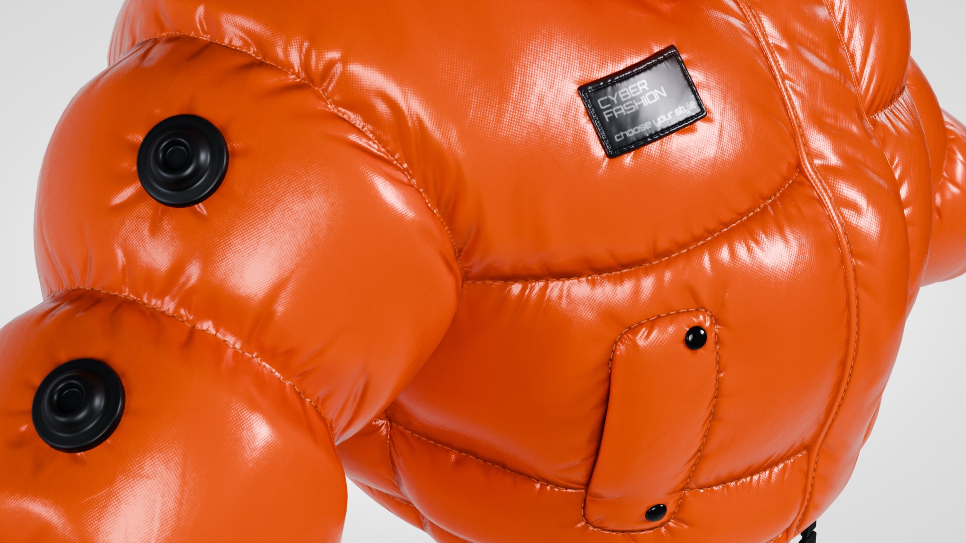 3D Orange Puffer Jacket - TurboSquid 2217314