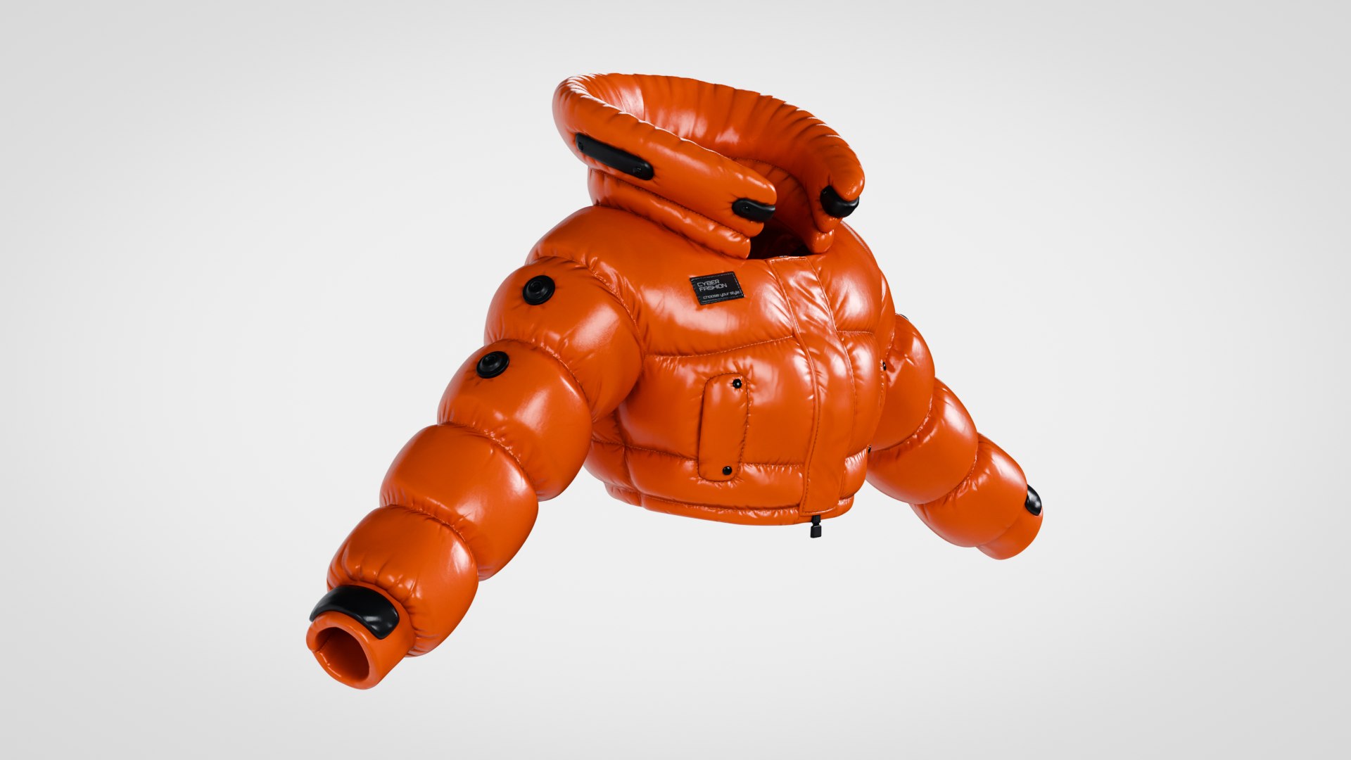 3D Orange Puffer Jacket - TurboSquid 2217314