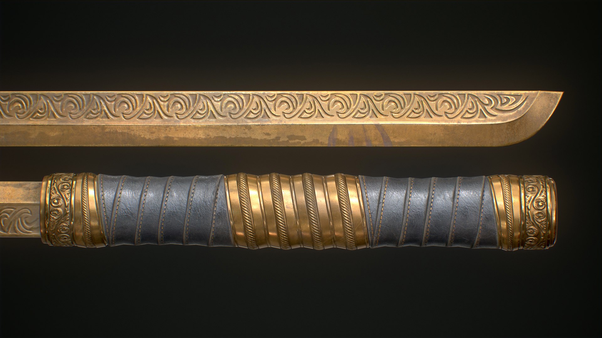 Ornamental sword Low-poly Game-Ready PBR 3D model - TurboSquid 2044961