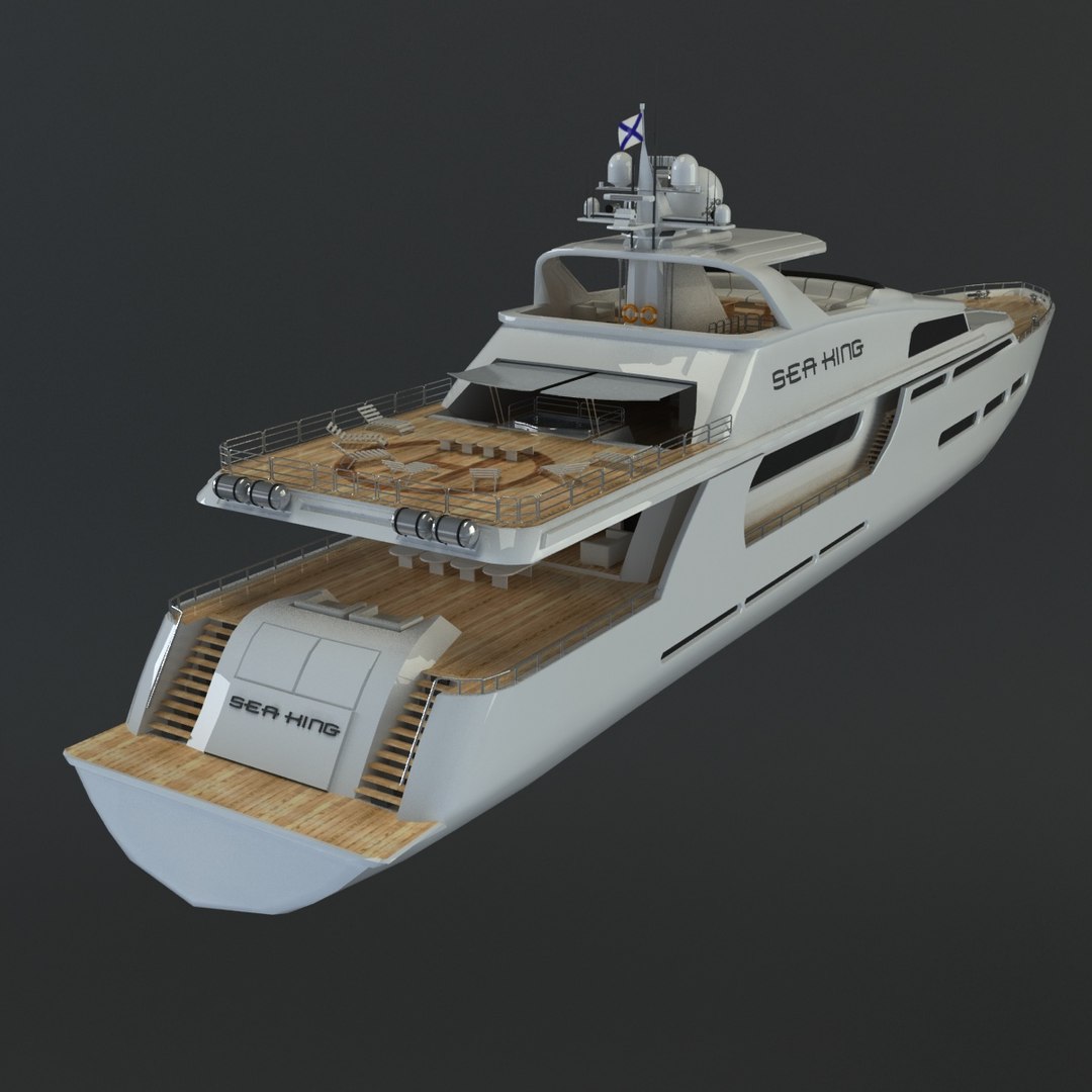 Motor Boat Sea King 3d Model