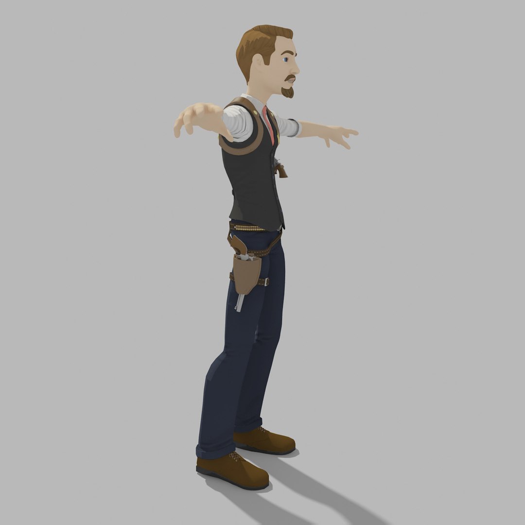 Rigged Cowboy 3d Model Turbosquid 1170878