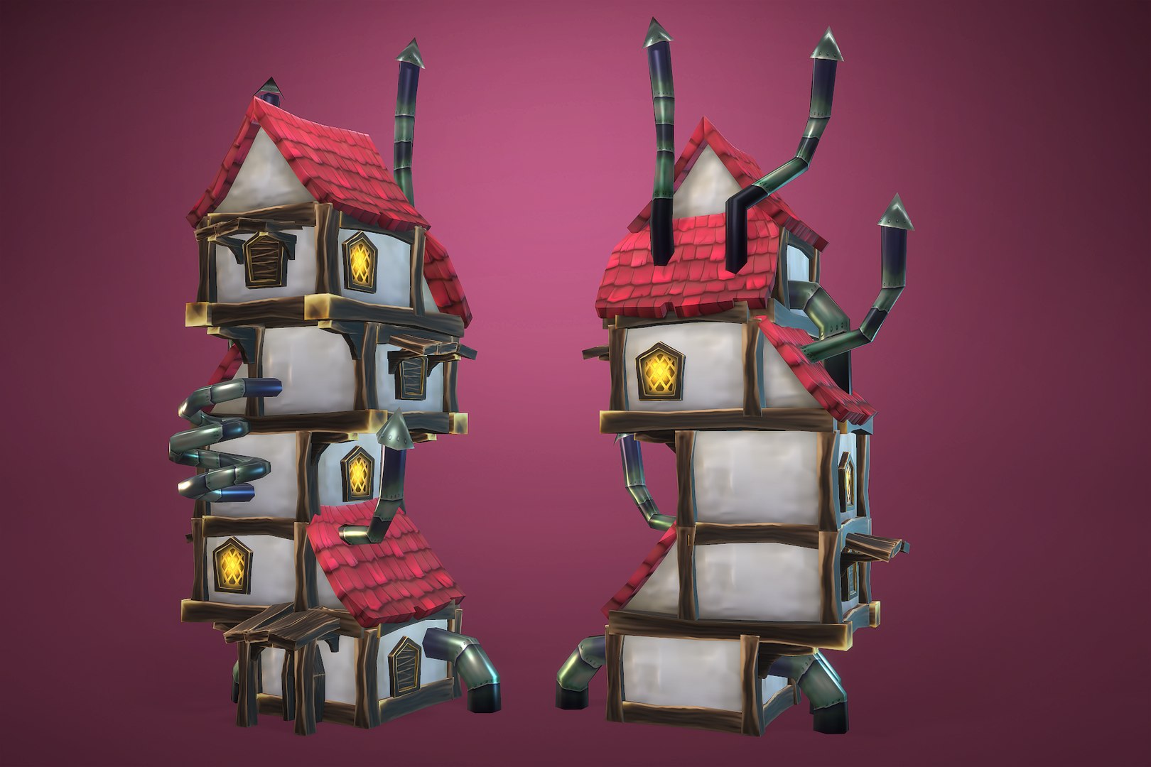 Vampire RTS Fantasy Buildings 3D Model - TurboSquid 1794951