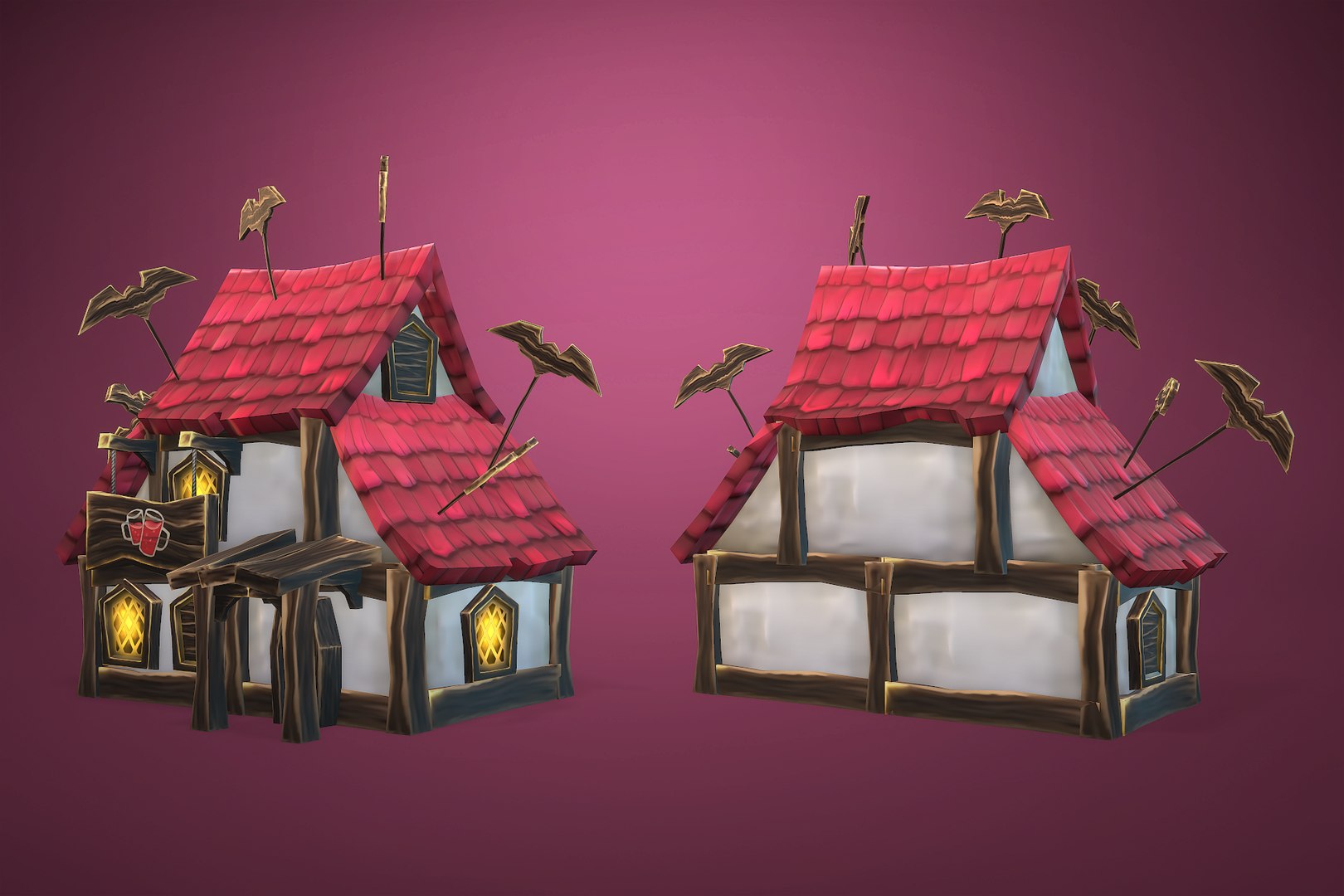 Vampire RTS Fantasy Buildings 3D Model - TurboSquid 1794951