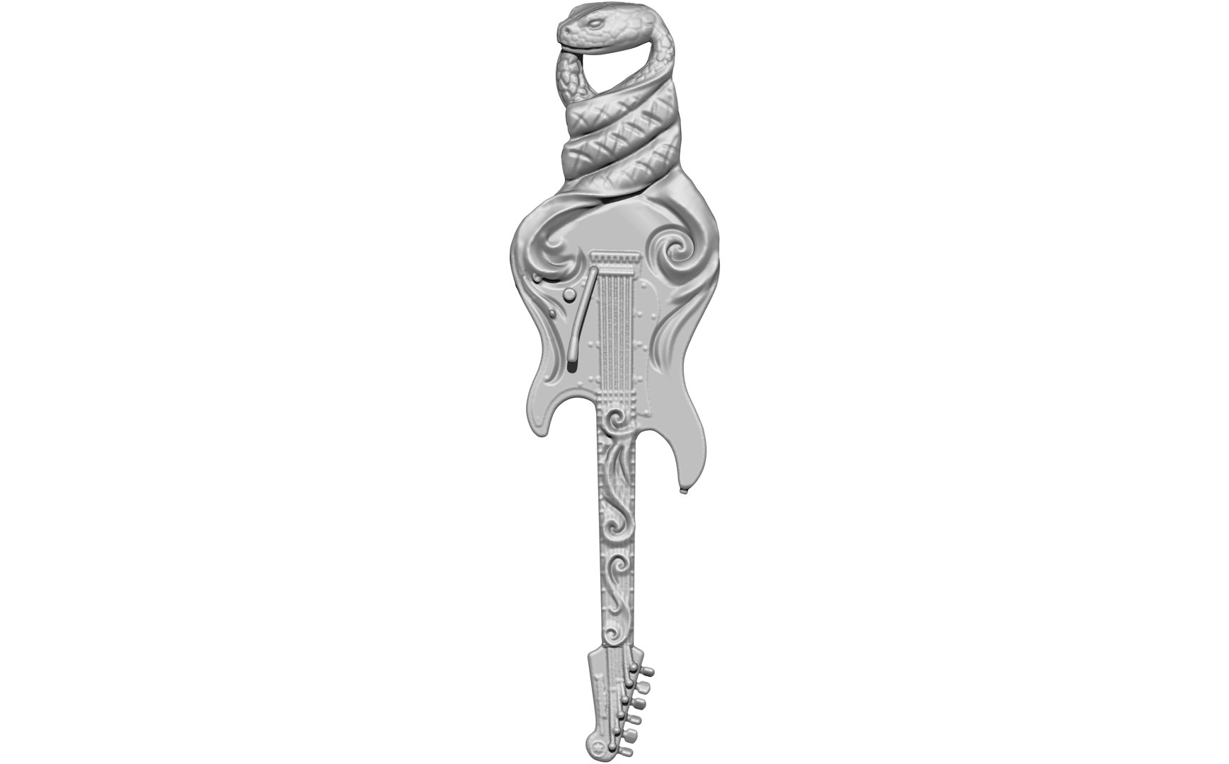 3D Model Music Guitar Snake - TurboSquid 1727574