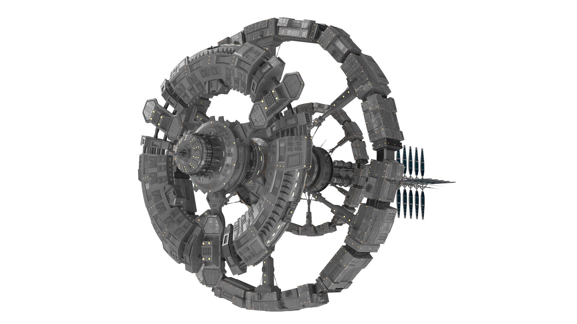 3D Futuristic Space Ring Station Grey - TurboSquid 2221496