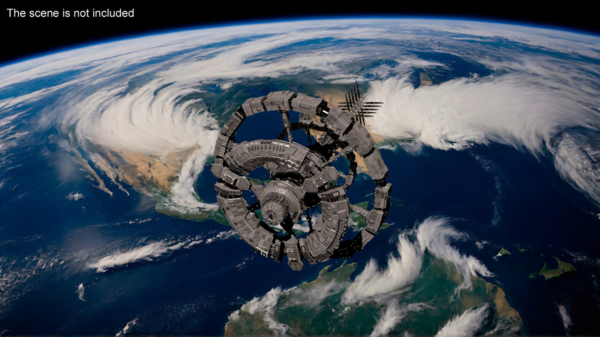 3D Futuristic Space Ring Station Grey - TurboSquid 2221496