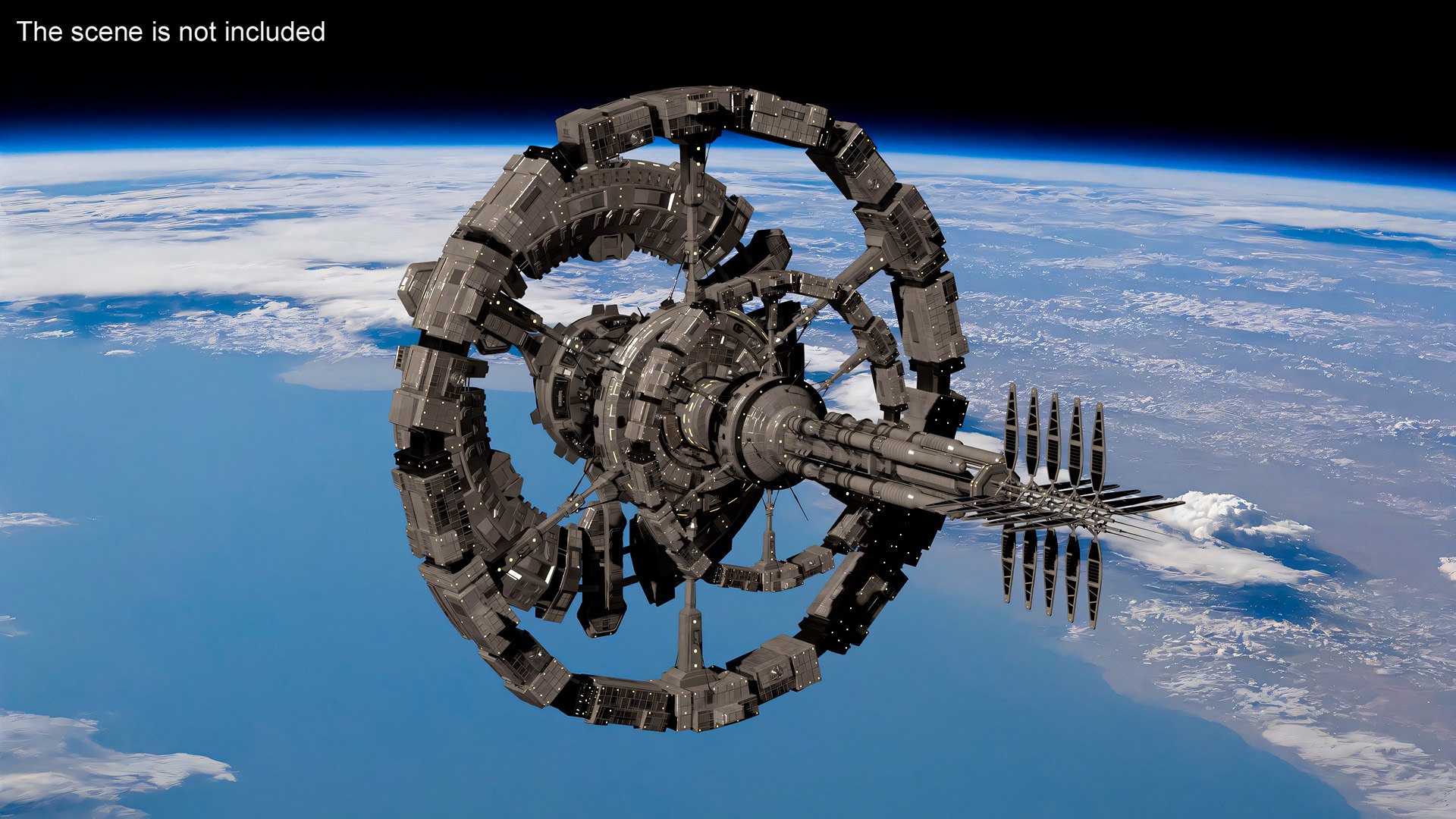 3D Futuristic Space Ring Station Grey - TurboSquid 2221496