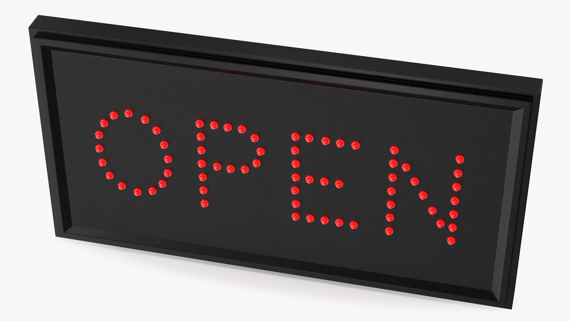 Rectangle Open Red LED Sign for Business Display ON 3D model ...