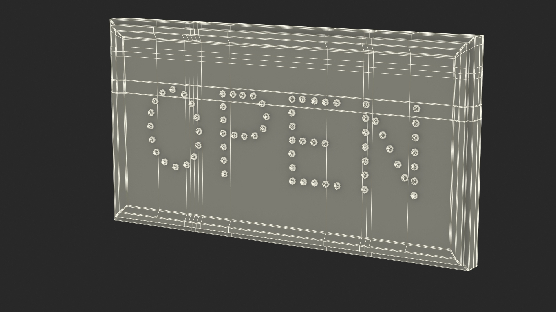 Rectangle Open Red LED Sign for Business Display ON 3D model ...