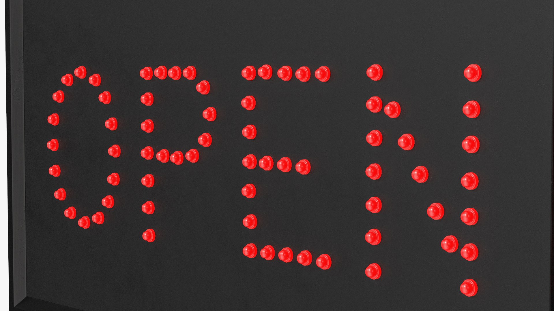 Rectangle Open Red LED Sign for Business Display ON 3D model ...