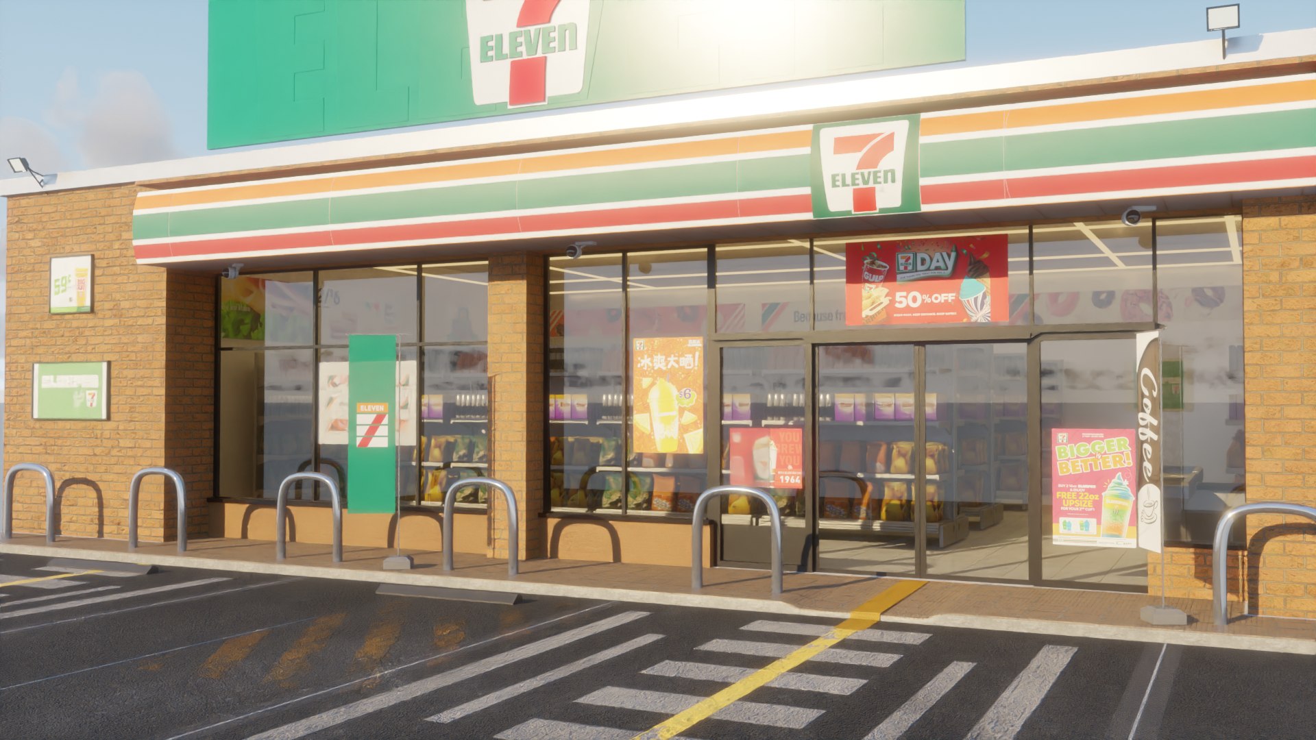 7eleven Store 3D Model - TurboSquid 2202236