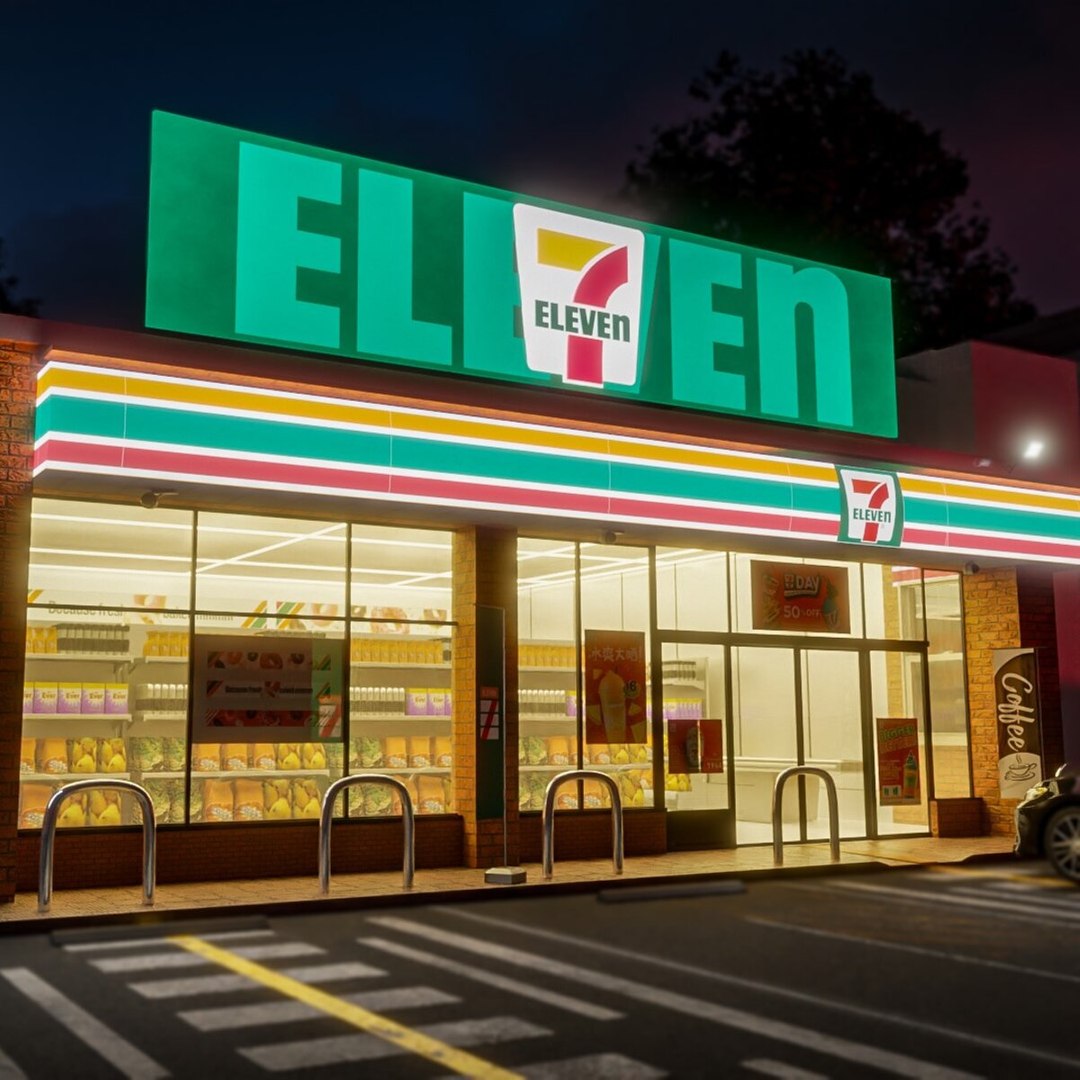7eleven Store 3D Model - TurboSquid 2202236