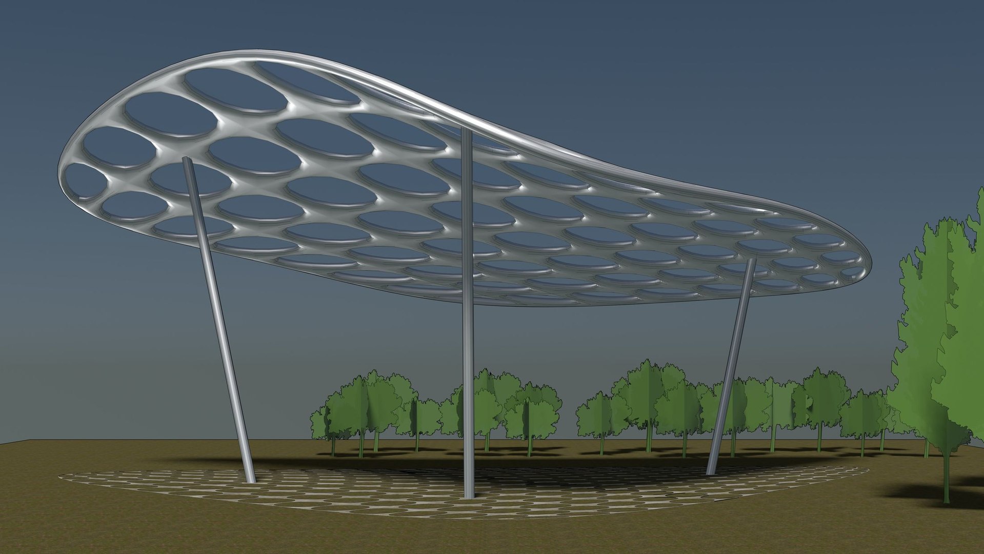 3D Model Parametric Pavilion Scene 2348 - TurboSquid 2166081